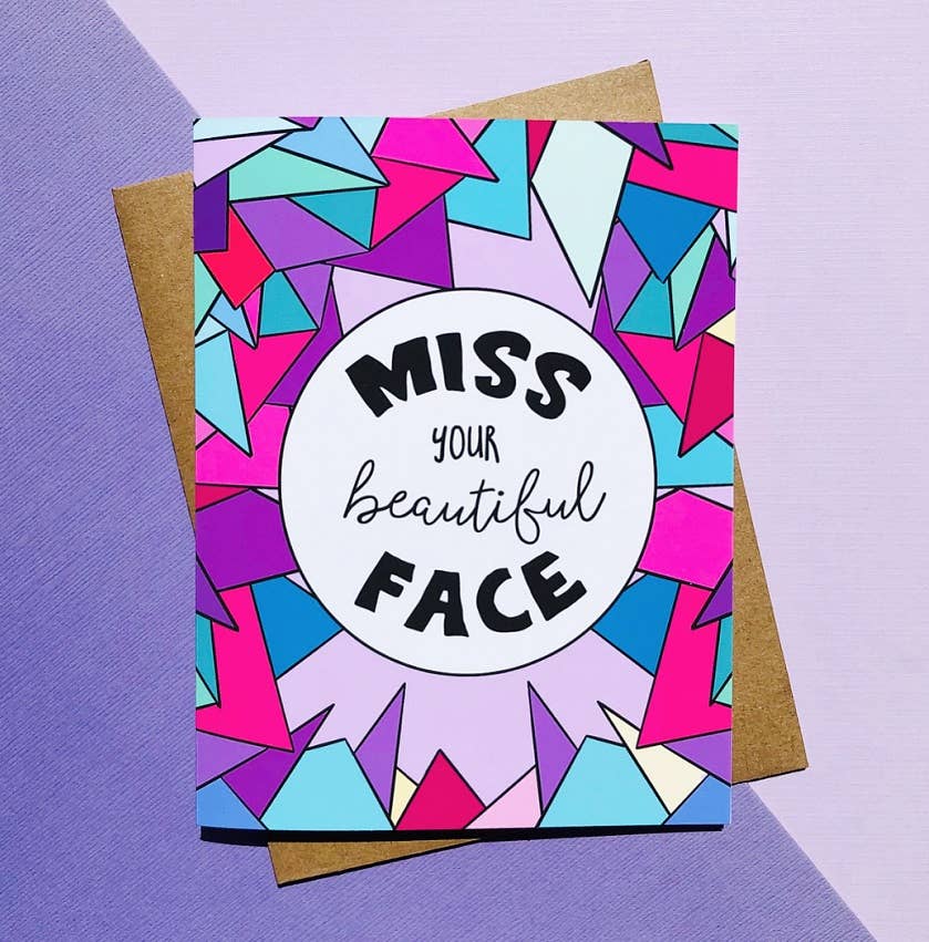 Cute Miss you Card | Two Words One Finger