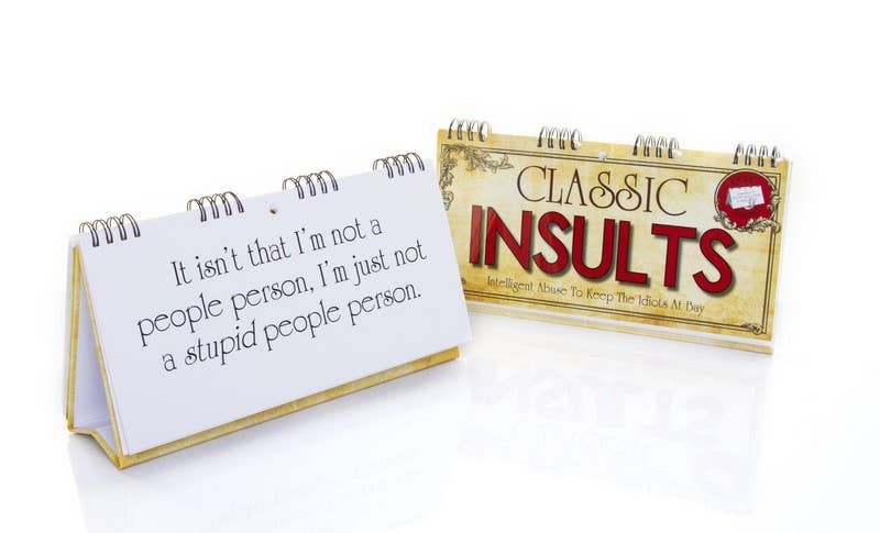 Classic Insults Flip Book - Joke/Gag Gifts | Two Words One Finger