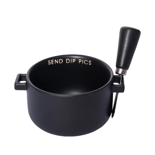Send Dip Pics Cer Bowl w/ Spreader | Two Words One Finger