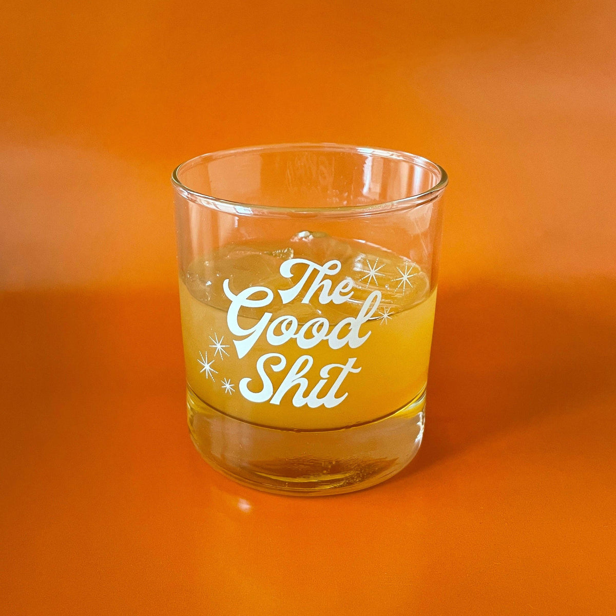The Good Shit Rocks Glass | Two Words One Finger