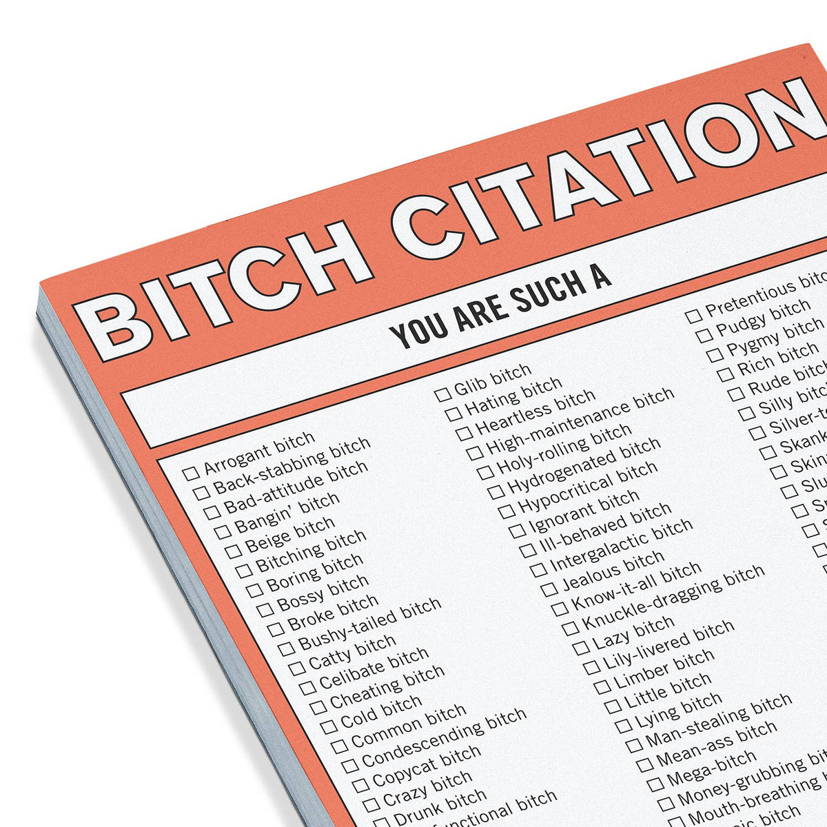 Bitch Citation Nifty Note Pad | Two Words One Finger
