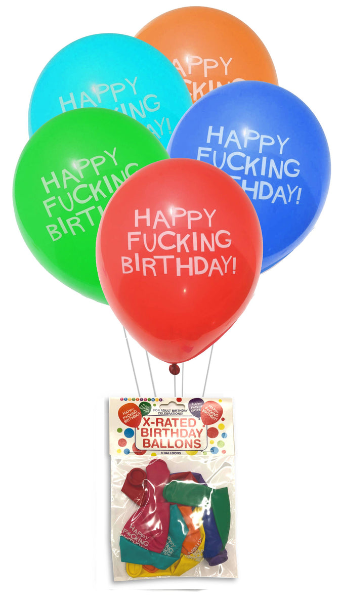 X-Rated Birthday Balloons Pack of 8 | Two Words One Finger