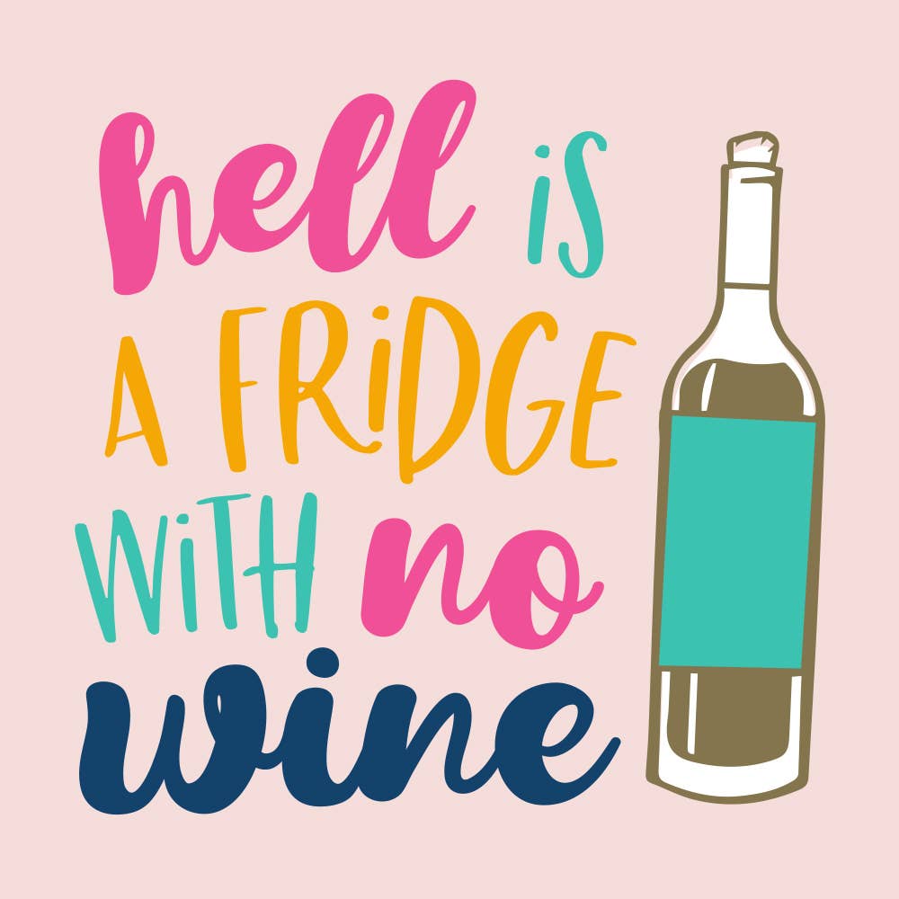 Hell is a Fridge with No Wine Cocktail Napkin - 20ct | Two Words On...